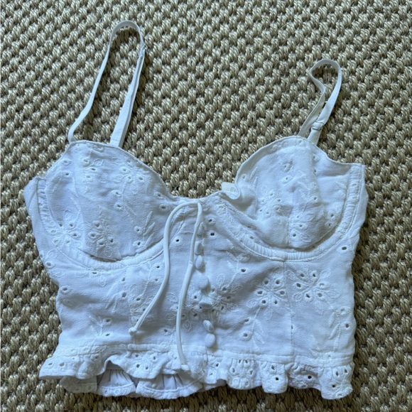 Tops | Sky To Moon Bustier Crop Top White | Poshmark